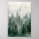 Watercolor Forest landscape foggy pine mountain Poster | Zazzle