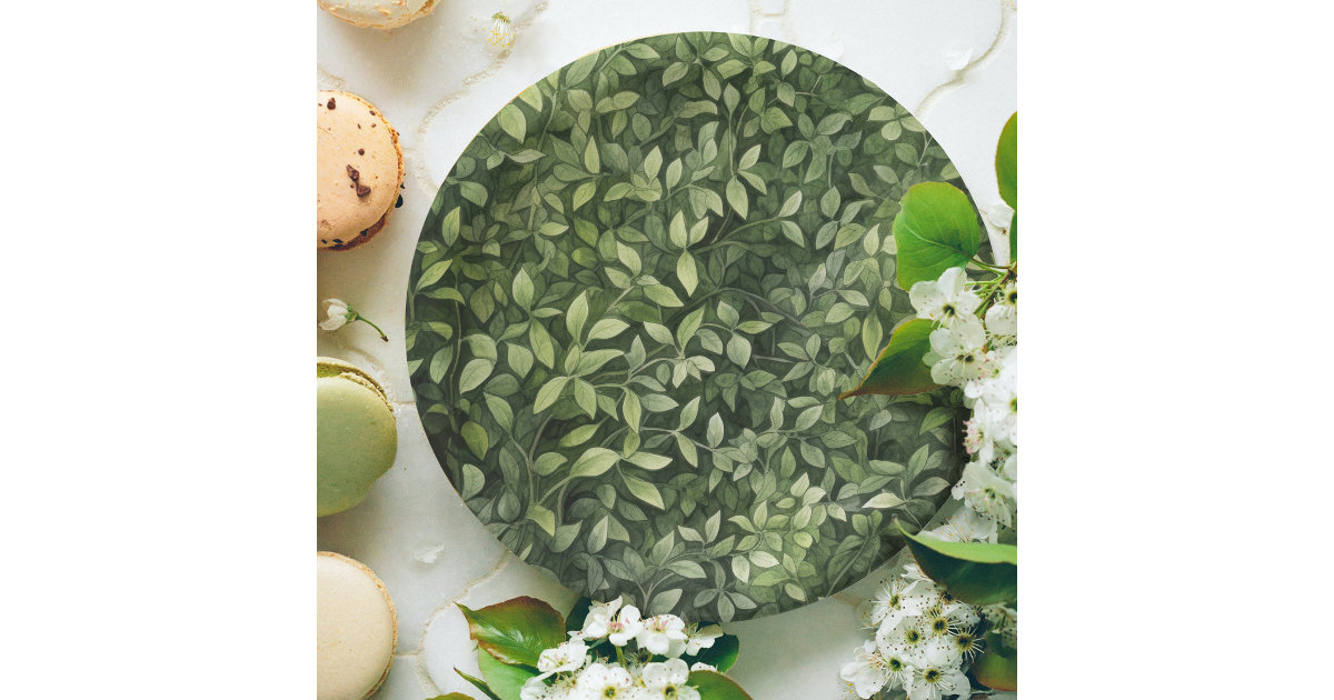 Watercolor Forrest Greens Neutral Baby Shower Paper Plates | Zazzle
