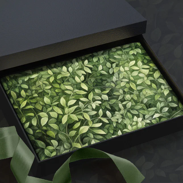 Watercolor Forrest Greens Neutral Baby Shower Tissue Paper | Zazzle