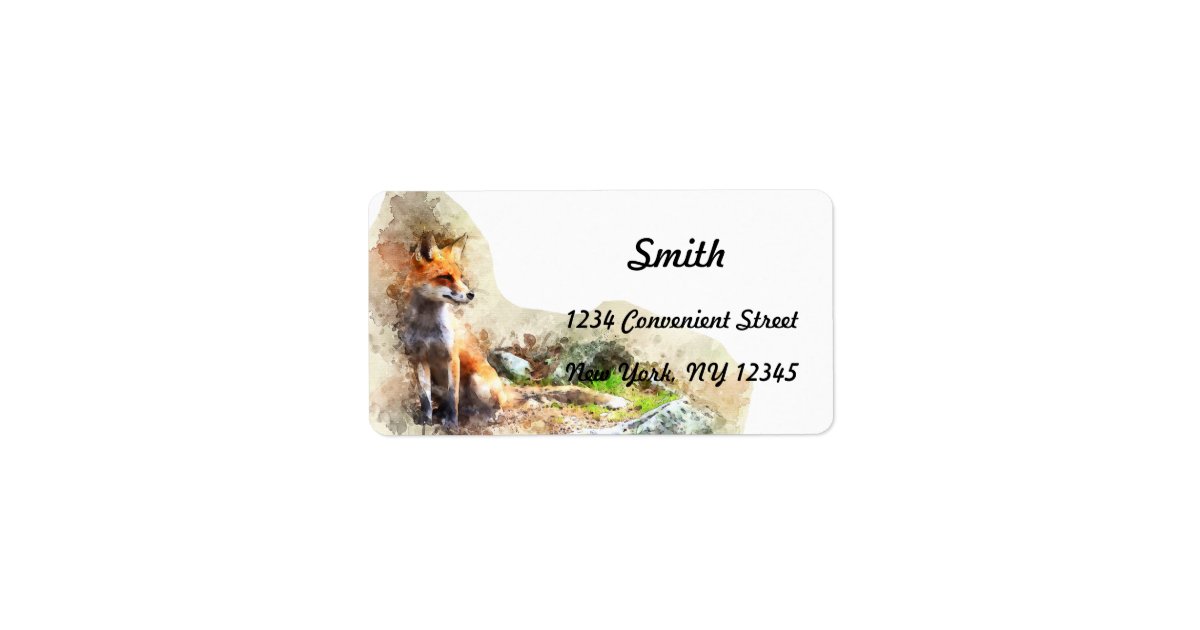 Watercolor Fox Return Address Label | Zazzle