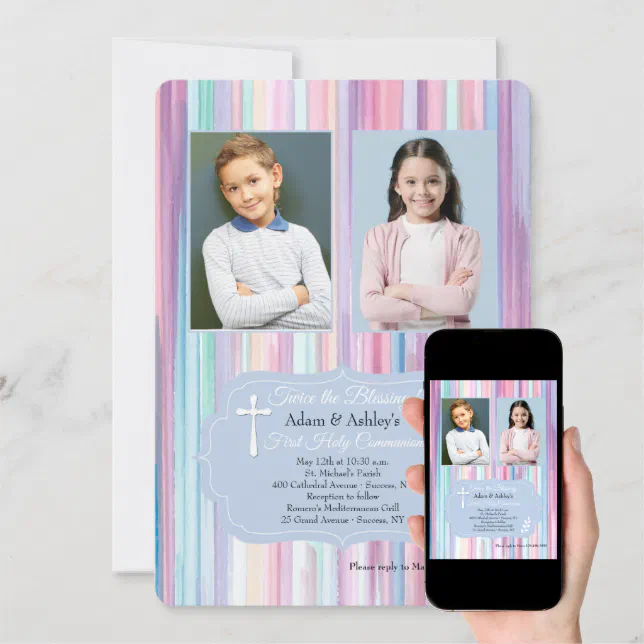 Watercolor Frame Religious Invitation | Zazzle