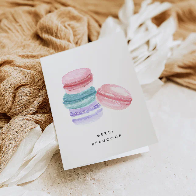 Watercolor French Macarons Thank You | Zazzle