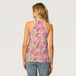 Watercolor Fresh Watermelon Slices Tank Top | Zazzle