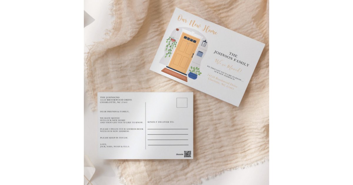Watercolor Front Door We Have Moved New Address Postcard | Zazzle