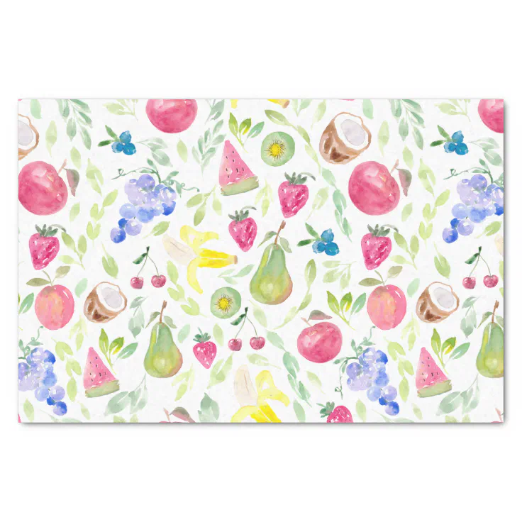 Watercolor Fruit Tissue Paper | Zazzle