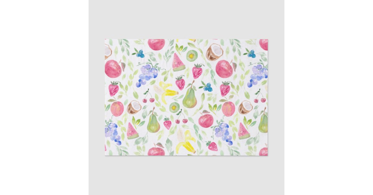 Watercolor Fruit Tissue Paper | Zazzle