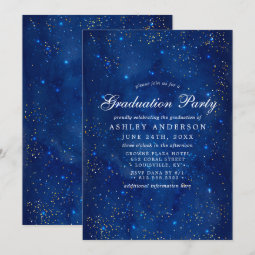 Watercolor Galaxy Cosmic Stars Graduation Party Invitation | Zazzle