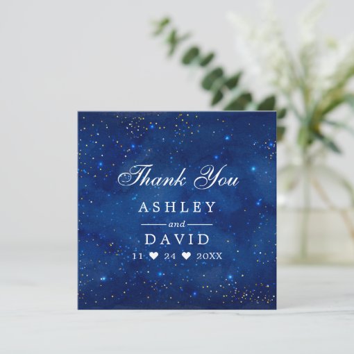 Watercolor Galaxy Cosmic Stars Thank You Card | Zazzle