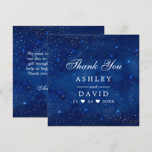 Watercolor Galaxy Cosmic Stars Thank You Card | Zazzle