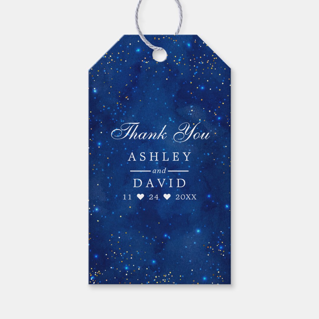 Watercolor Galaxy Cosmic Stars Thank You Favor Gift Tags | Zazzle