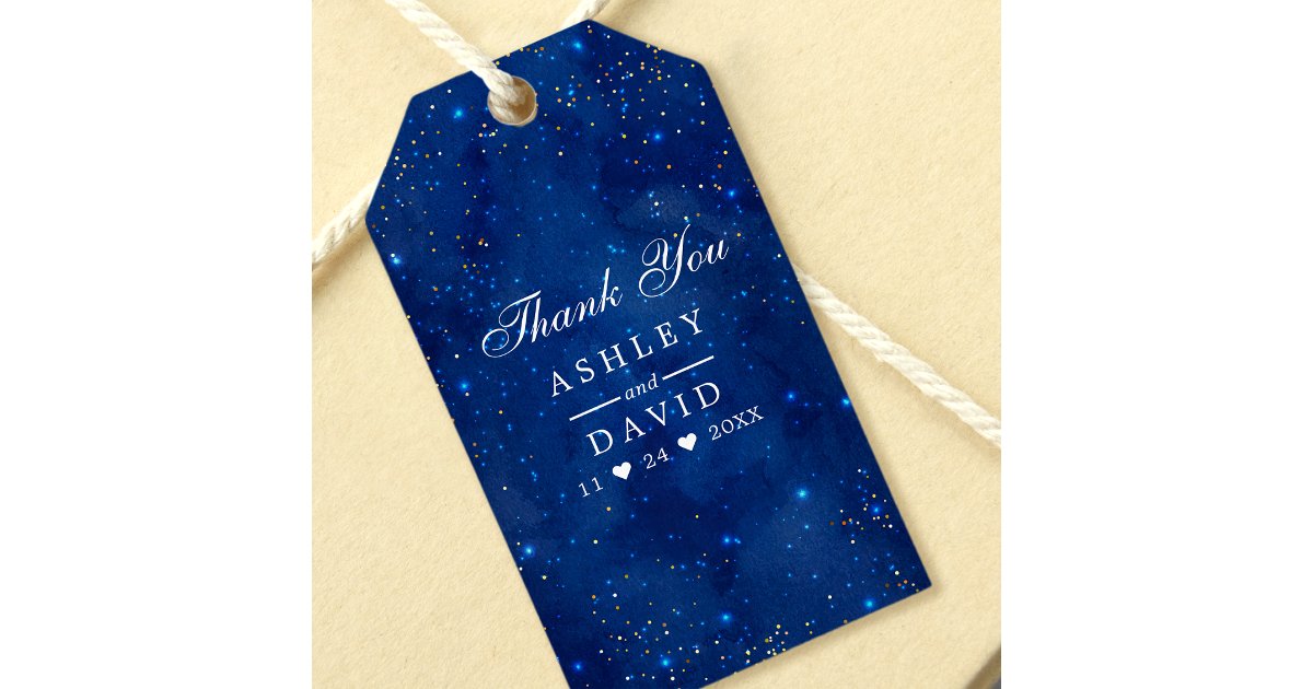 Watercolor Galaxy Cosmic Stars Thank You Favor Gift Tags | Zazzle