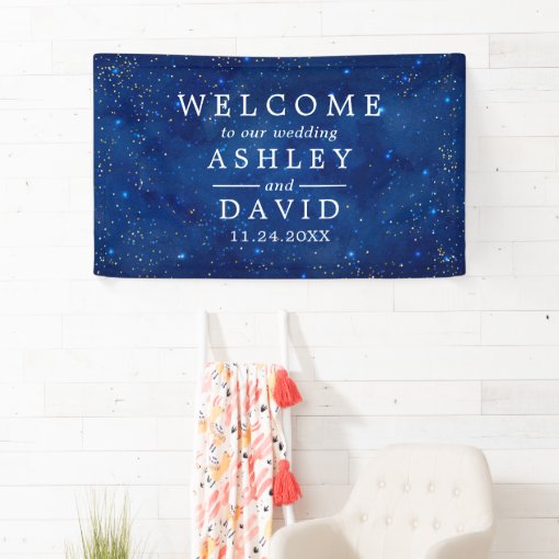 Watercolor Galaxy Cosmic Stars Welcome Banner | Zazzle