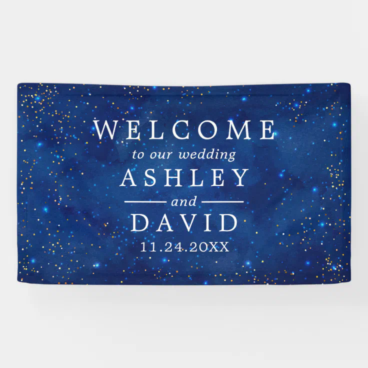 Watercolor Galaxy Cosmic Stars Welcome Banner | Zazzle