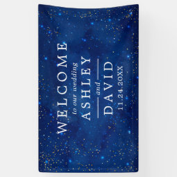 Watercolor Galaxy Cosmic Stars Welcome Banner | Zazzle