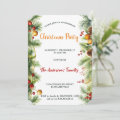 Watercolor Garland Pine & Berries Christmas Party Invitation | Zazzle