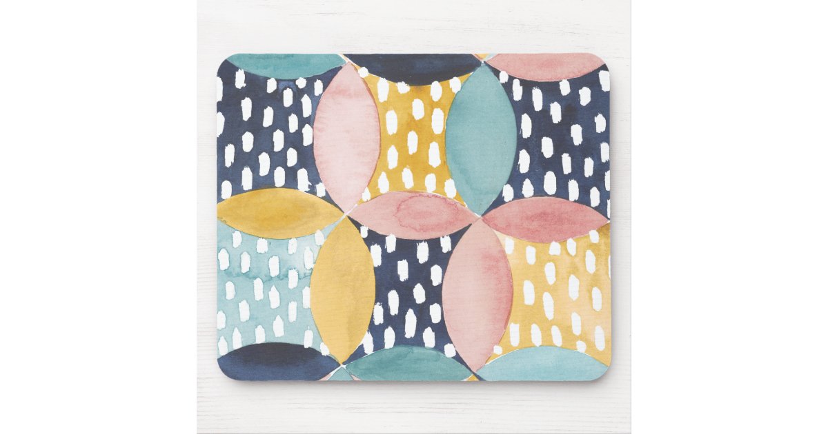 Watercolor Geometric Circles Mouse Pad | Zazzle