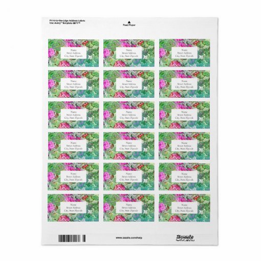 Watercolor Geraniums Label | Zazzle