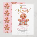 Watercolor Gingerbread Pink Baby Shower Invitation | Zazzle