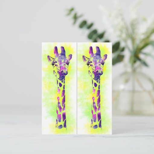 Watercolor Giraffe 2 book mark Postcard | Zazzle
