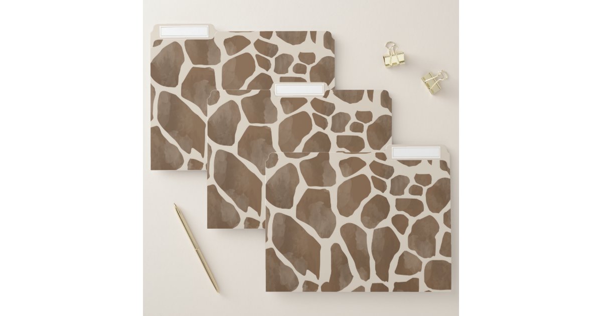 Watercolor Giraffe Animal Print Pattern File Folder | Zazzle