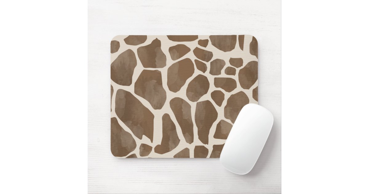 Watercolor Giraffe Animal Print Pattern Mouse Pad | Zazzle