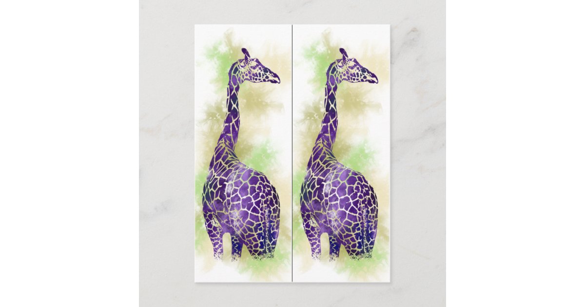 Watercolor Giraffe book markers Postcard | Zazzle
