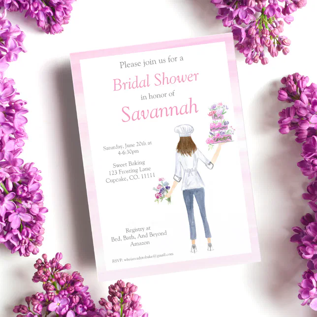 Watercolor Girls Baking Bridal Shower Invitation | Zazzle