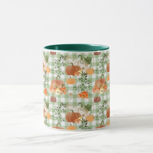 Watercolor Glitter Pumpkin Backgrounds Mug | Zazzle