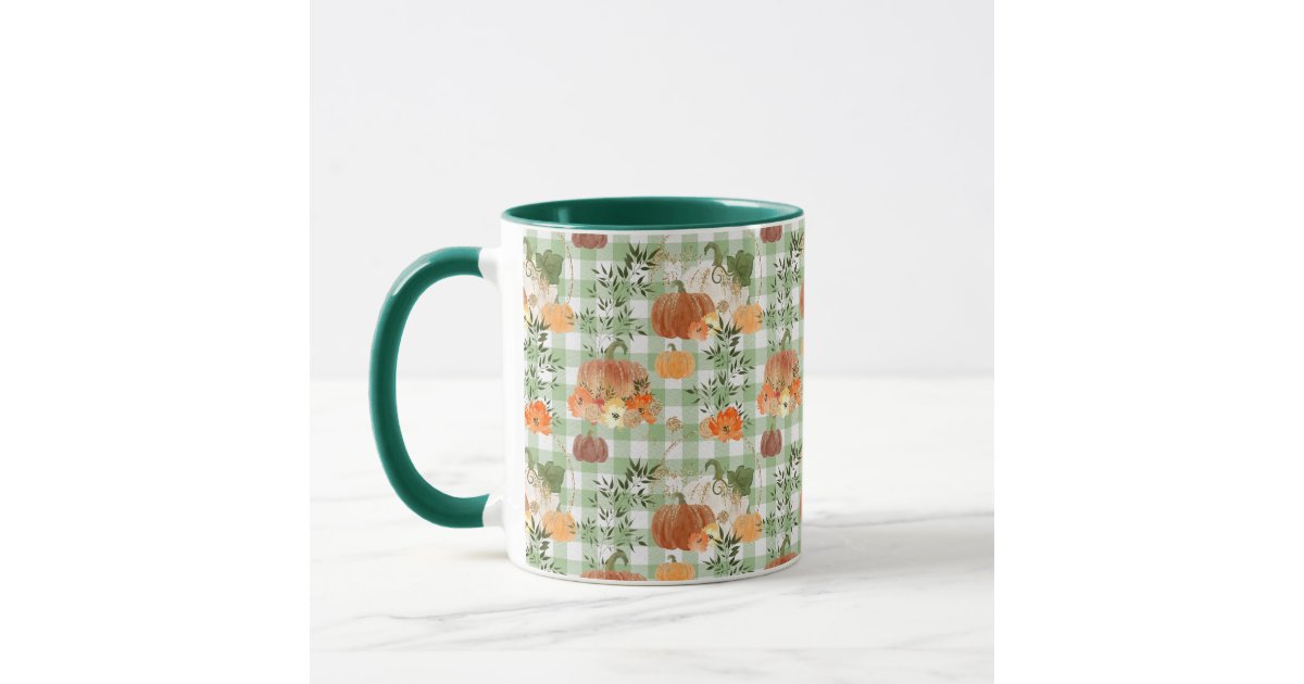 Watercolor Glitter Pumpkin Backgrounds Mug | Zazzle
