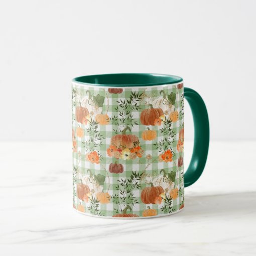 Watercolor Glitter Pumpkin Backgrounds Mug | Zazzle