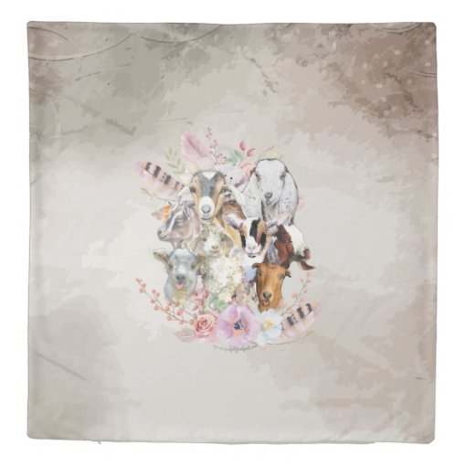 Watercolor Goat Collage | by GetYerGoat™ Duvet Cover | Zazzle