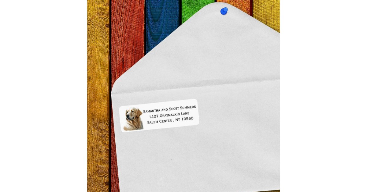 Watercolor Golden Retriever Return Address Label | Zazzle