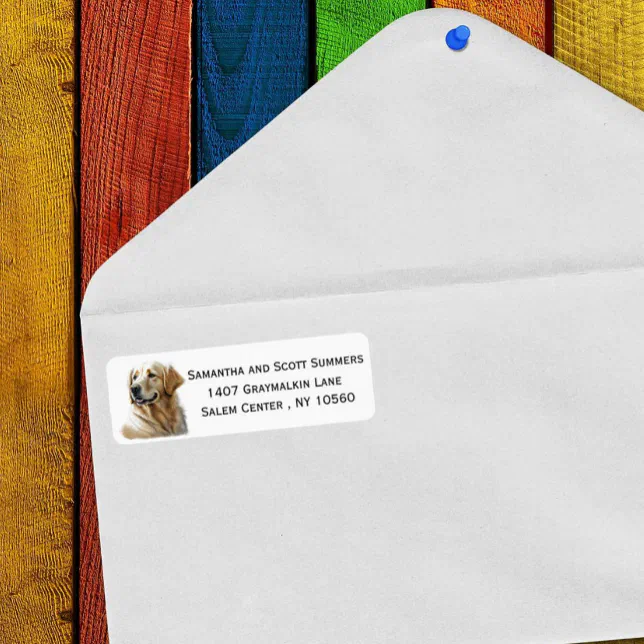 Watercolor Golden Retriever Return Address Label | Zazzle
