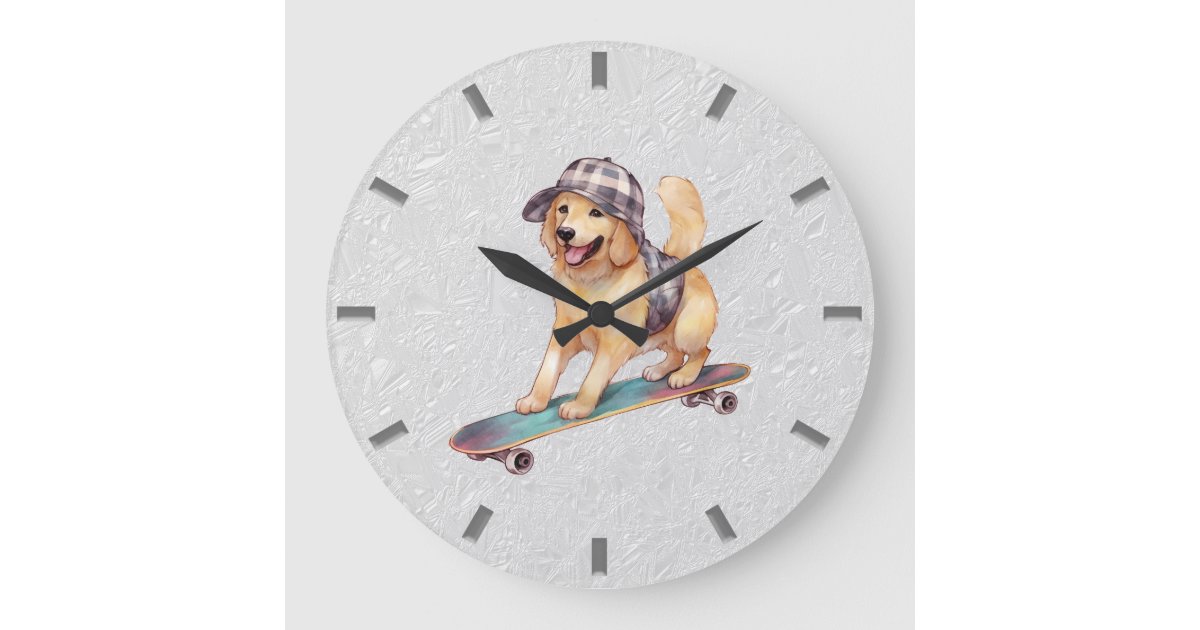 Watercolor Golden Retriever Wall Clock | Zazzle