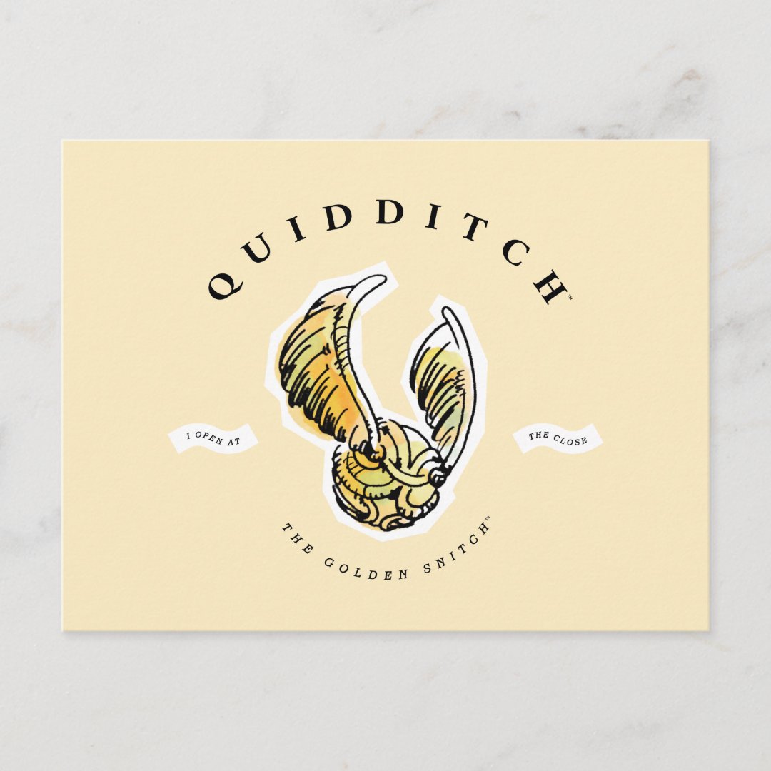Watercolor Golden Snitch Invitation Postcard | Zazzle