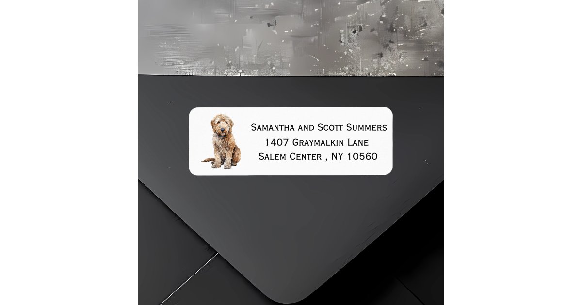 Watercolor Goldendoodle Dog Label | Zazzle