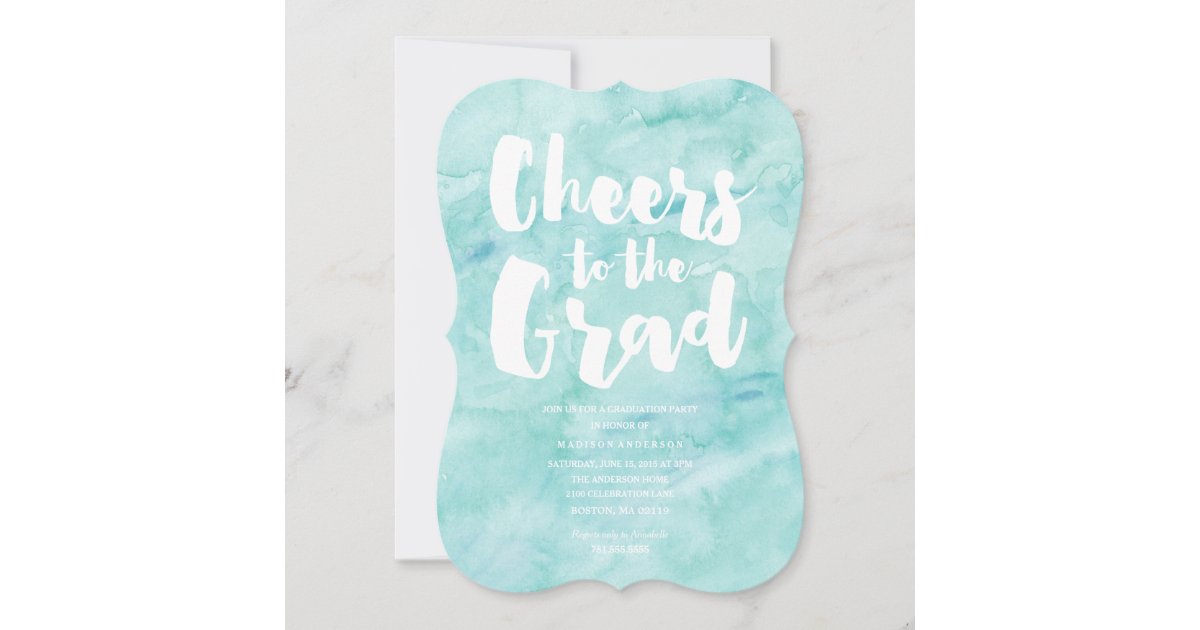 Watercolor Grad | Graduation Invitation | Zazzle