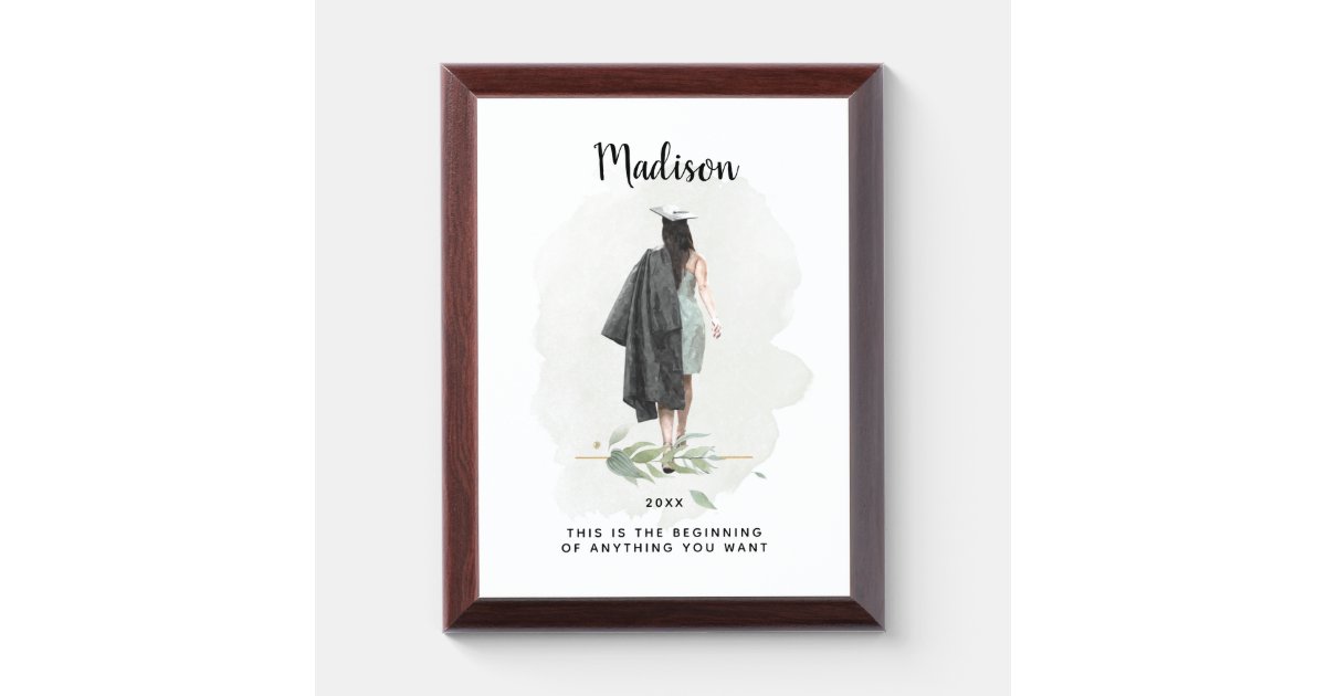 Watercolor Graduation Inspirational Quote Keepsake Award Plaque | Zazzle
