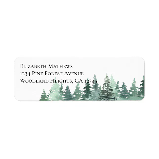 Watercolor Green Forest Return Address Label | Zazzle