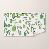 Watercolor Green Leaves Nature Pattern Bath Towel Set | Zazzle