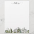 Watercolor Green Pine Forest Letterhead | Zazzle