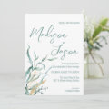 Watercolor Green Seaweed Beach Wedding Invitations | Zazzle