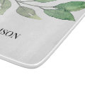 Watercolor Greenery Family Name Cutting Board | Zazzle
