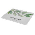 Watercolor Greenery Family Name Cutting Board | Zazzle