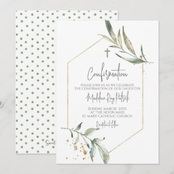 Watercolor Greenery Frame Confirmation Invitation | Zazzle