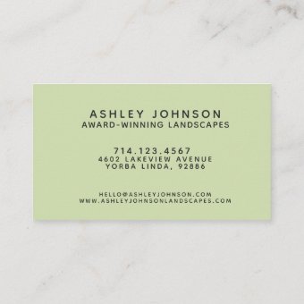 Watercolor Greenery Hand Lettered Typography Business Card | Zazzle