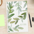 Watercolor Greenery Leaves Botanical Personalized Planner | Zazzle