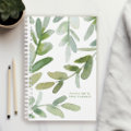 Watercolor Greenery Leaves Botanical Personalized Planner | Zazzle