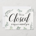 Watercolor Greenery Open Closed Spring Summer Sign | Zazzle