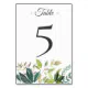 Watercolor Greenery Table Number Card | Zazzle